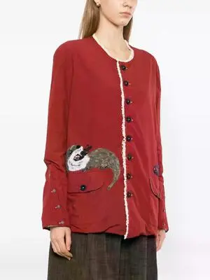 GG IN RED Appliqué Buttoned Jacket
