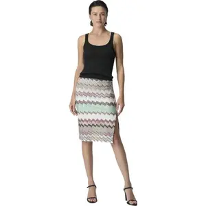 Missoni Midi Skirt In Viscose Lamé With Snake Pattern - Multicoloured