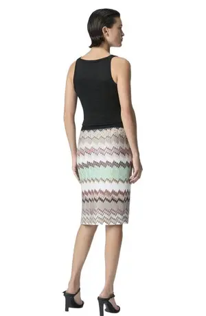Missoni Midi Skirt In Viscose Lamé With Snake Pattern And Slit