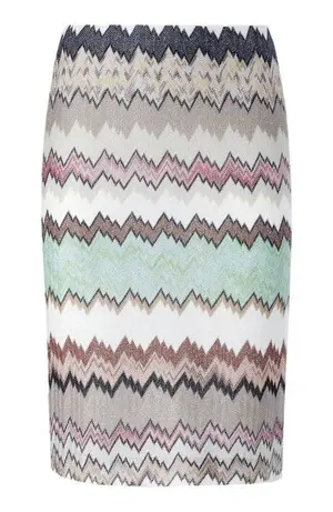 Missoni Midi Skirt In Viscose Lamé With Snake Pattern And Slit