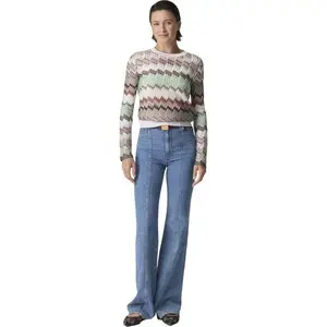 Missoni Missoni Crew-Neck Knit Top In Viscose Lamé With Contrast Trims Multicoloured
