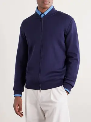 Thom Sweeney Zip-up Cotton Sweater