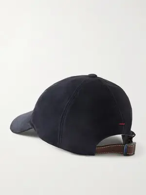 Brunello Cucinelli Logo-embroidered Suede Baseball Cap - Blue