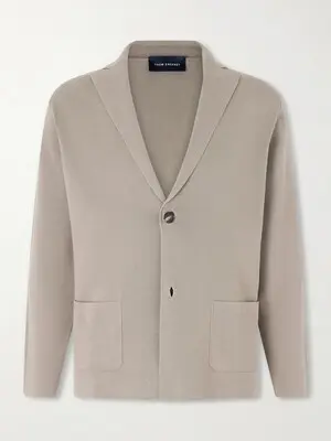 Thom Sweeney Cotton Crepe Knitted Blazer