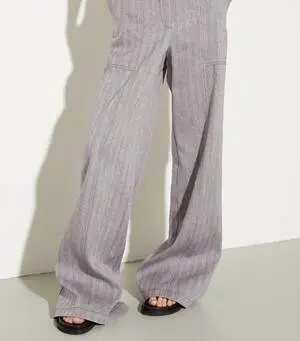 Max & Co. Linen-cotton-blend Chevron Trousers - Brown