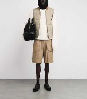 Moncler Cotton Poplin Cargo Shorts - Beige