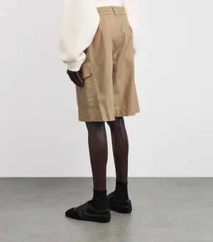 Moncler Cotton Poplin Cargo Shorts - Beige