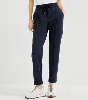 Brunello Cucinelli Cotton-blend Drawstring Sweatpants - Blue