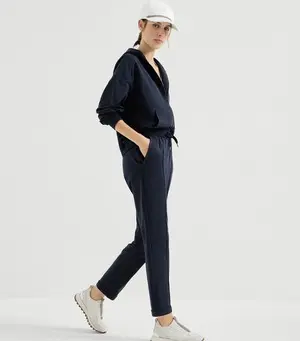 Brunello Cucinelli Cotton-blend Drawstring Sweatpants - Blue