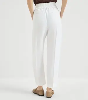 Brunello Cucinelli Twill Straight Trousers - Beige