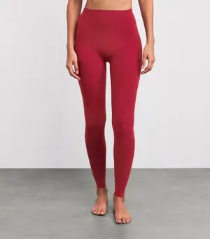 Wolford Net-panel Rose Leggings - Red