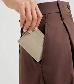 Brunello Cucinelli Leather Logo Card Holder