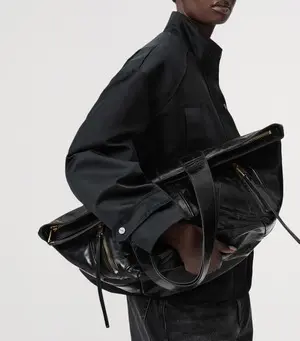 ALLSAINTS Leather Jean Rey Tote Bag - Black