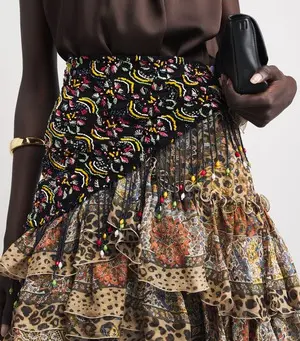 Etro Embroidered Lace Scarf - Black