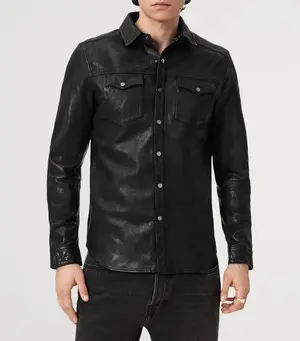 ALLSAINTS Leather Irwin Shirt