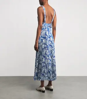 Sandro Floral V-neck Maxi Dress - Blue