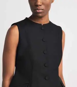 Sandro Cotton-blend Peplum Waistcoat