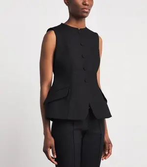 Sandro Cotton-blend Peplum Waistcoat