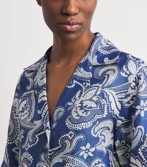 Sandro Floral Short-sleeve Shirt - Blue