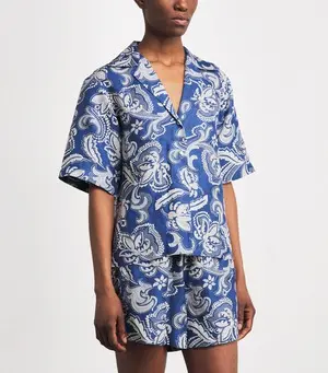 Sandro Floral Short-sleeve Shirt - Blue