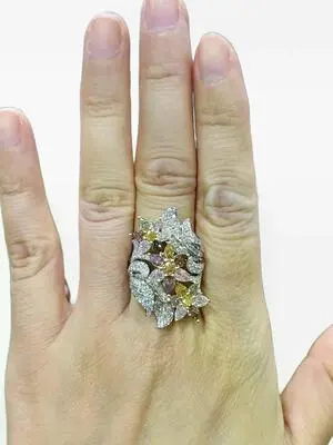 HYT JEWELRY Floral Diamond Cocktail Ring