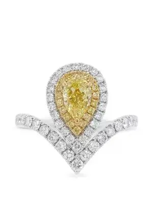 HYT JEWELRY Pear Diamond Ring - Silver