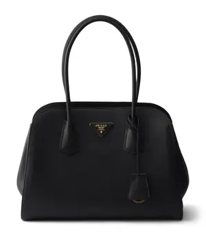 Prada Leather Top-handle Tote - Black