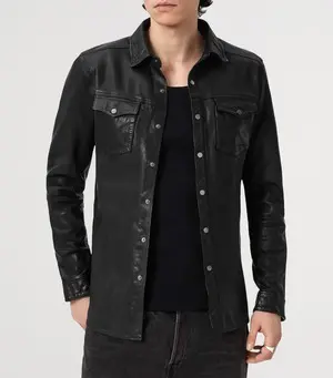 ALLSAINTS Leather Irwin Shirt
