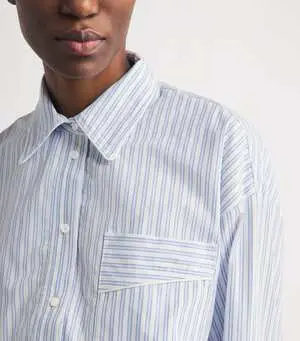 Sandro Cotton Stripe Cropped Shirt