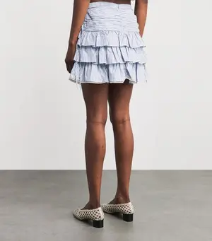 Sandro Cotton Stripe Mini Skirt - Blue