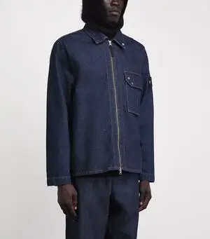 Stone Island Denim Zip-up Overshirt - Blue