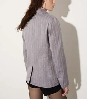 Max & Co. Linen-blend Herringbone Double-breasted Peacoat