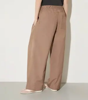 Max & Co. Cotton Trousers With Drawstring Waistband - Grey