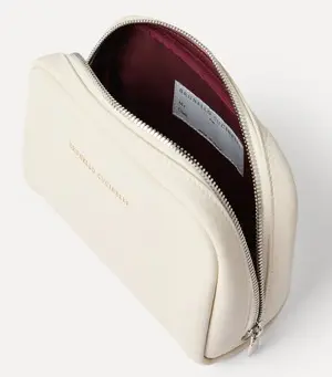 Brunello Cucinelli Leather Wash Bag - Blue