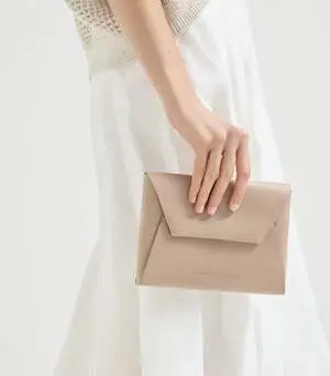 Brunello Cucinelli Leather Pochette Clutch - Grey