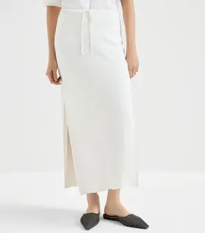 Brunello Cucinelli Midi Skirt With Drawstring