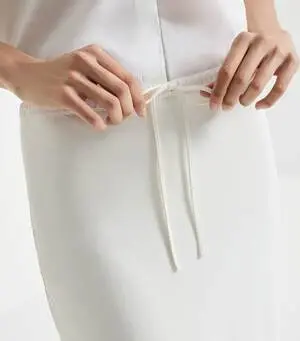 Brunello Cucinelli Midi Skirt With Drawstring