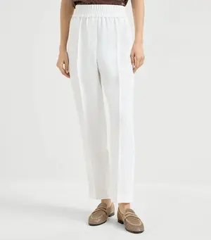 Brunello Cucinelli Twill Straight Trousers
