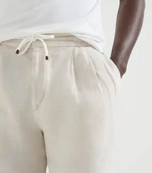 Brunello Cucinelli Linen Drawstring Bermuda Shorts - Beige