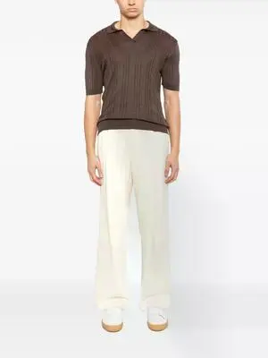 Tagliatore Revere Collar Short-sleeve T-shirt - Brown