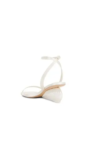 Simkhai Bridget Satin Oyster Shell Wedge Sandal