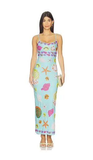 OCEANUS Strapped Embellished Maxi Dress