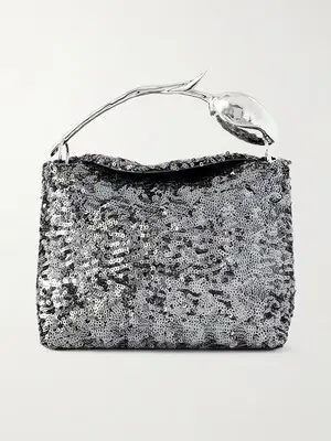 Erdem Sequined Clutch - Metallic