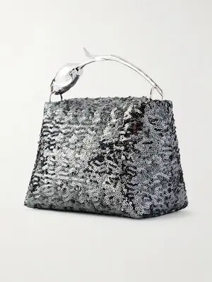 Erdem Sequined Clutch - Metallic