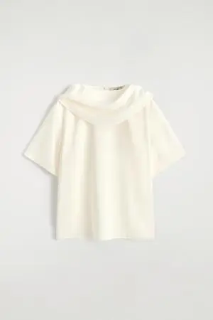 Cos Draped Scarf-detail Top - White