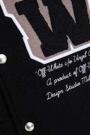 Off-White Appliquéd Wool-blend Felt And Leather Bomber Jacket