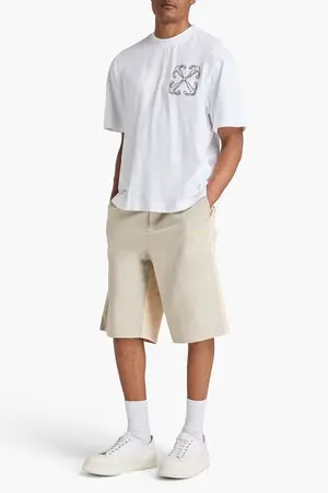 Off-White Printed Cotton-twill Shorts