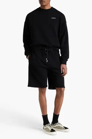 Off-White Printed French Cotton-terry Shorts