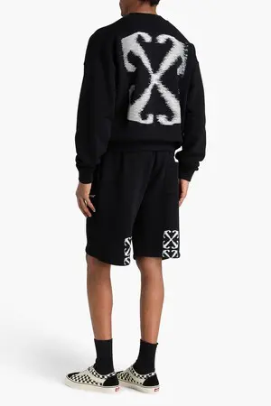Off-White Printed French Cotton-terry Shorts