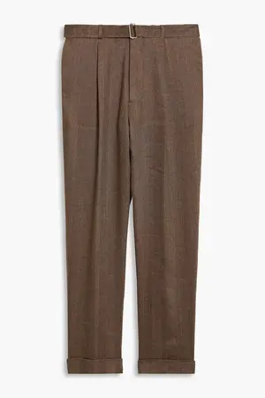 Officine Générale Tapered Herringbone Linen And Cotton-blend Pants